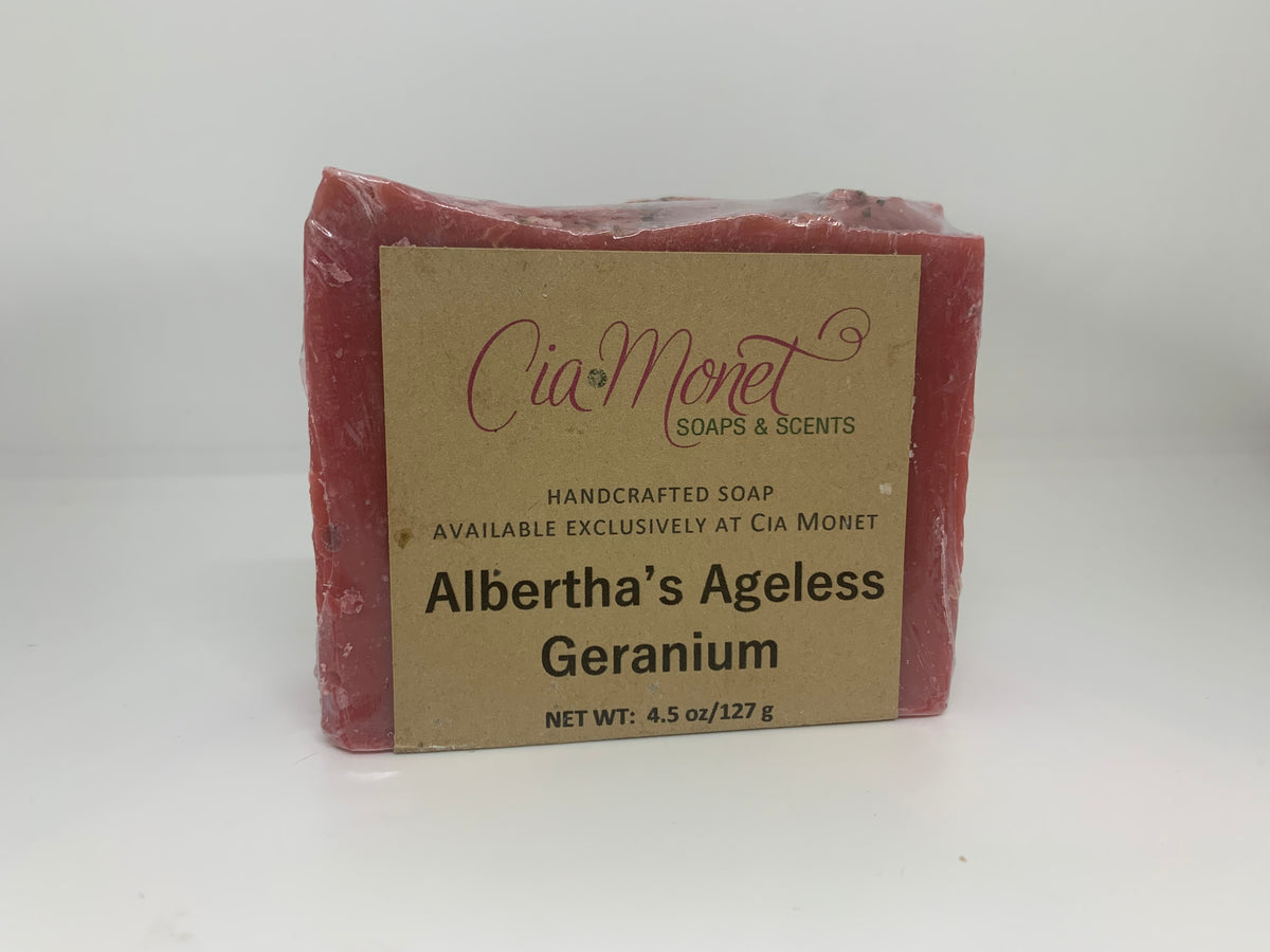 Albertha's Ageless Geranium Soap – Cia Monet Candles Soaps & Scents